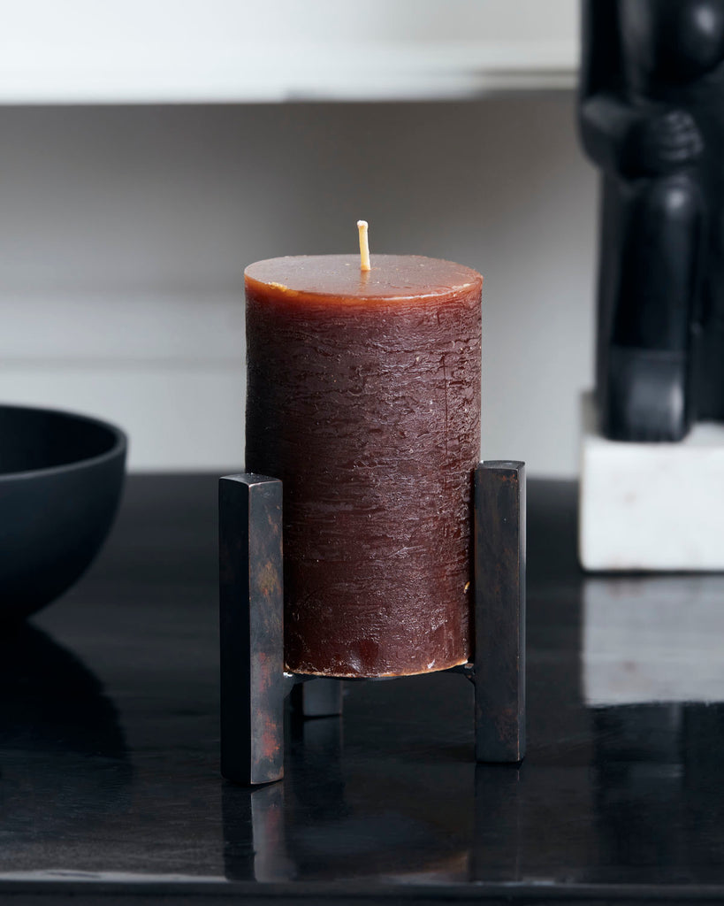 Pillar candle, Rustic Wax, Cognac | CollardManson