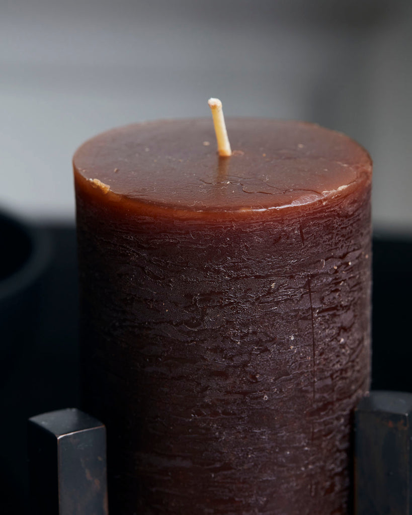 Pillar candle, Rustic Wax, Cognac | CollardManson